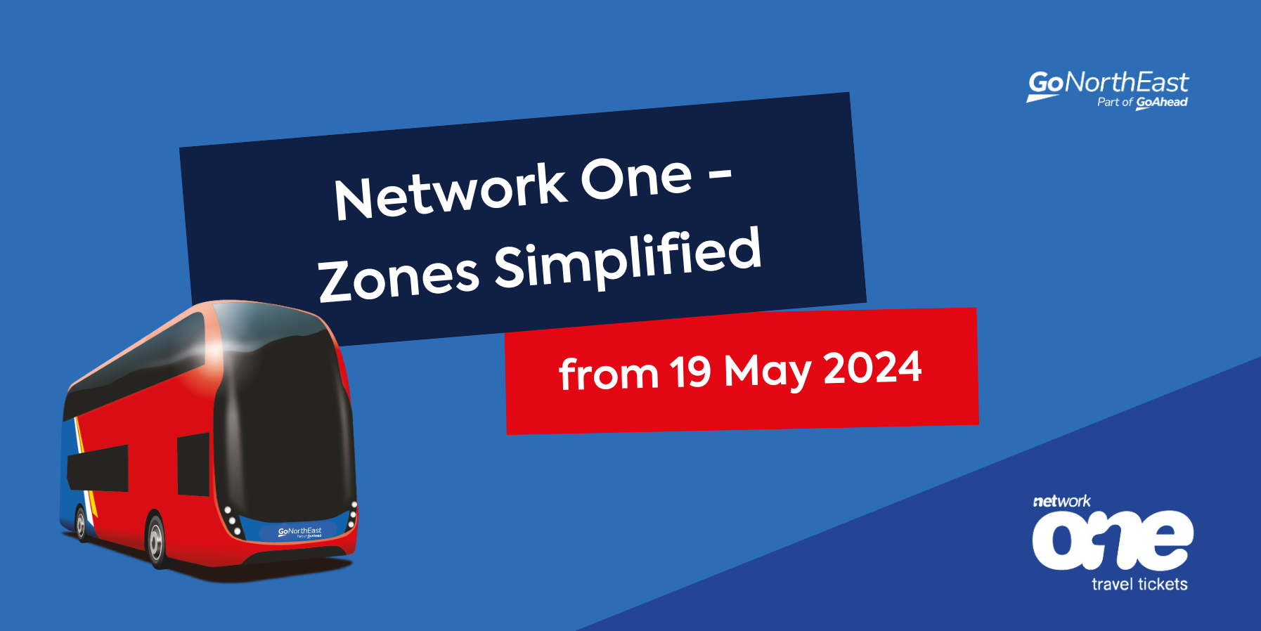 Network One zones simplified from 19 May 2024 - Go North East